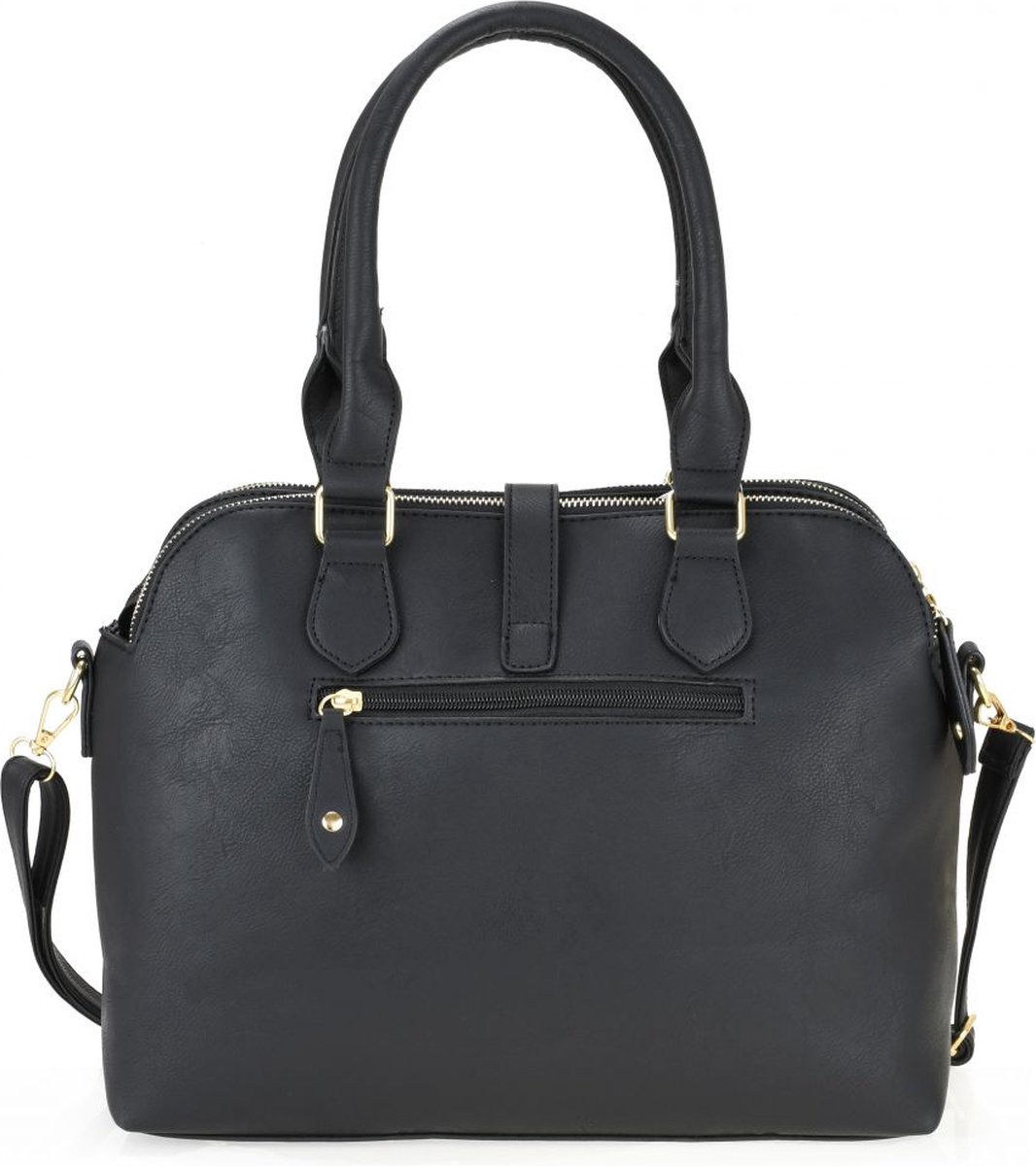 Nicole Brown Schouderhandtas zwart, ecoleder 26 x 34 cm - Handtassen ...