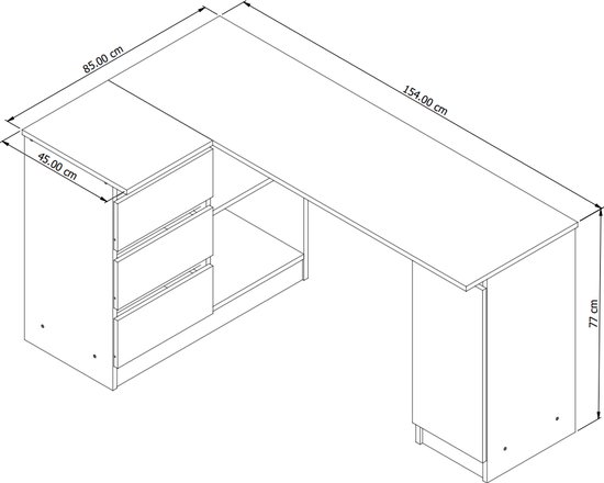 AZ-Home - Hoekbureau Greg - Links - Antraciet/Eiken - Bureau - Computer ...