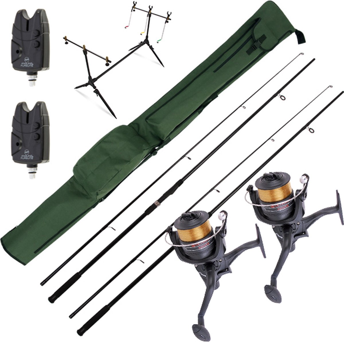 NGT Session Carp Set met hengels, molens, beetmelders, rod pod én ...