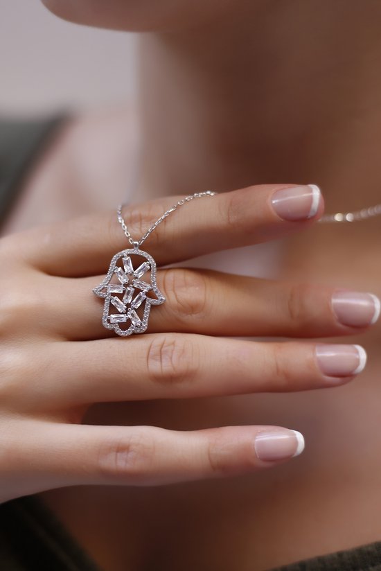 Hemels J.- Hand Model- Zilveren ketting - Dames- 43cm- Het is anti ...