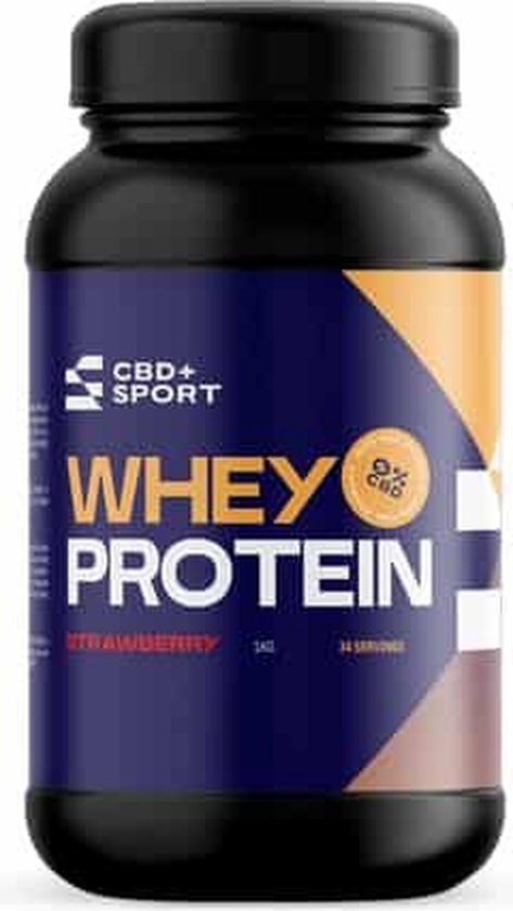 CBD+SPORT - Whey Protein - Eiwitshake - Aardbei - 1000 gram / 1 kg ...