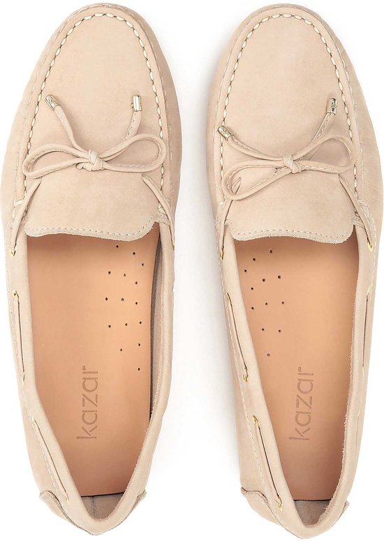 Klassieke dames mocassins in beige nubuck | bol