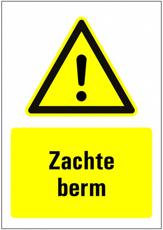 Zachte berm bord met tekst - kunststof 148 x 210 mm | bol