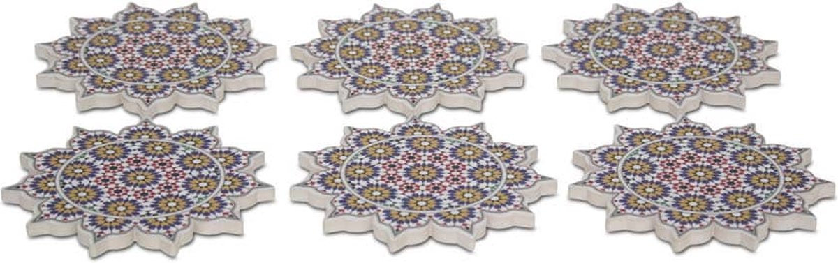 Marokkaanse Onderzetters Mozaiek Luc (set van 6) | bol.com