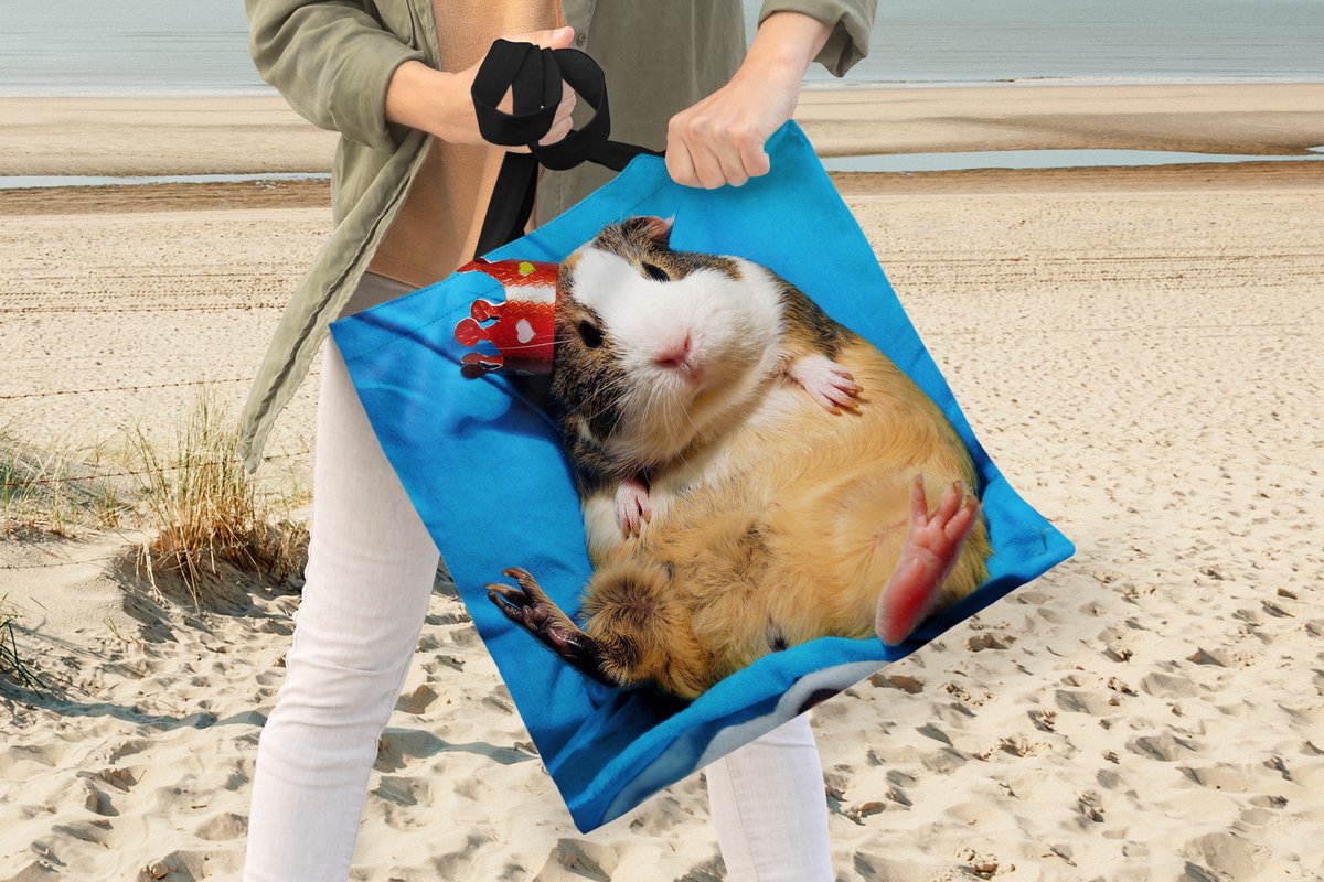Schoudertas - Strandtas - Shopper Cavia - Grappig - Kroon - 40x40 cm ...