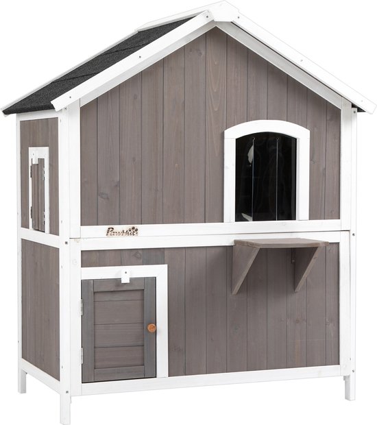 PawHut Kattenhuis met verhoogd design D30-501 | bol.com