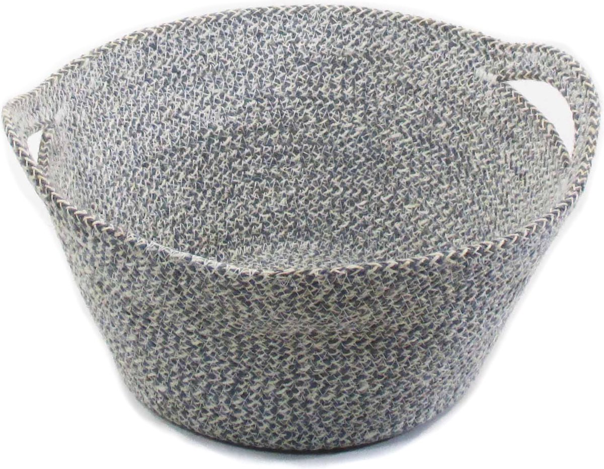 Juten mandje - Hoogte 15 cm x Diameter 30 cm blauw-wit | bol.com