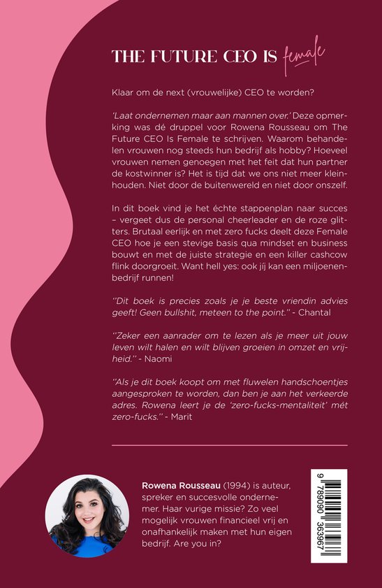 The Future CEO Is Female, Rowena Rousseau | 9789090363967 | Boeken | bol
