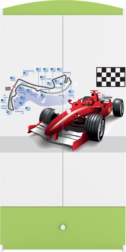 Kocot Kids - Kledingkast babydreams groen Formule 1 - Halfhoge kast ...