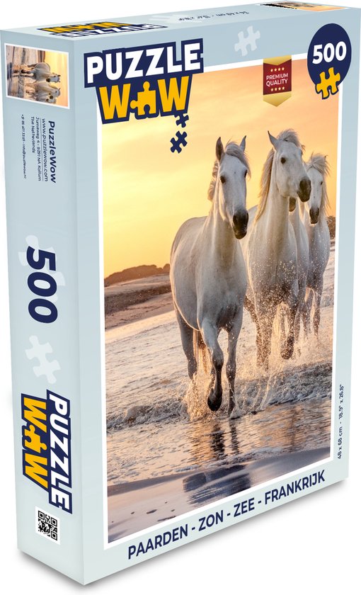 Puzzel Paarden - Zon - Zee - Strand - Dieren - Legpuzzel - Puzzel 500 ...