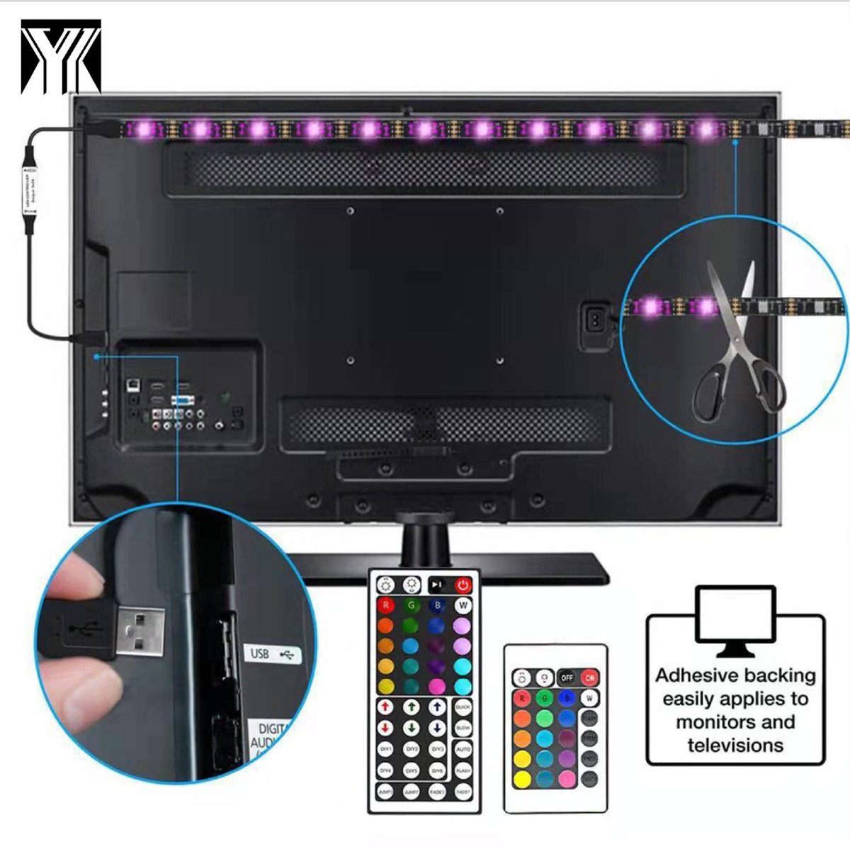 LED strip TV Blacklight - 5 Meter - RGB - met Afstandsbediening - Led ...