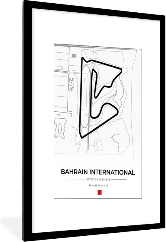 Fotolijst incl. Poster - Formule 1 - Racebaan - Bahrain International ...