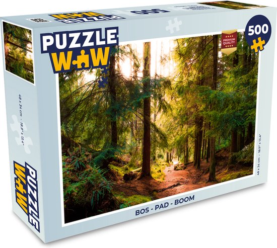 Puzzel Bos - Pad - Bomen - Groen - Zon - Natuur - Legpuzzel - Puzzel ...
