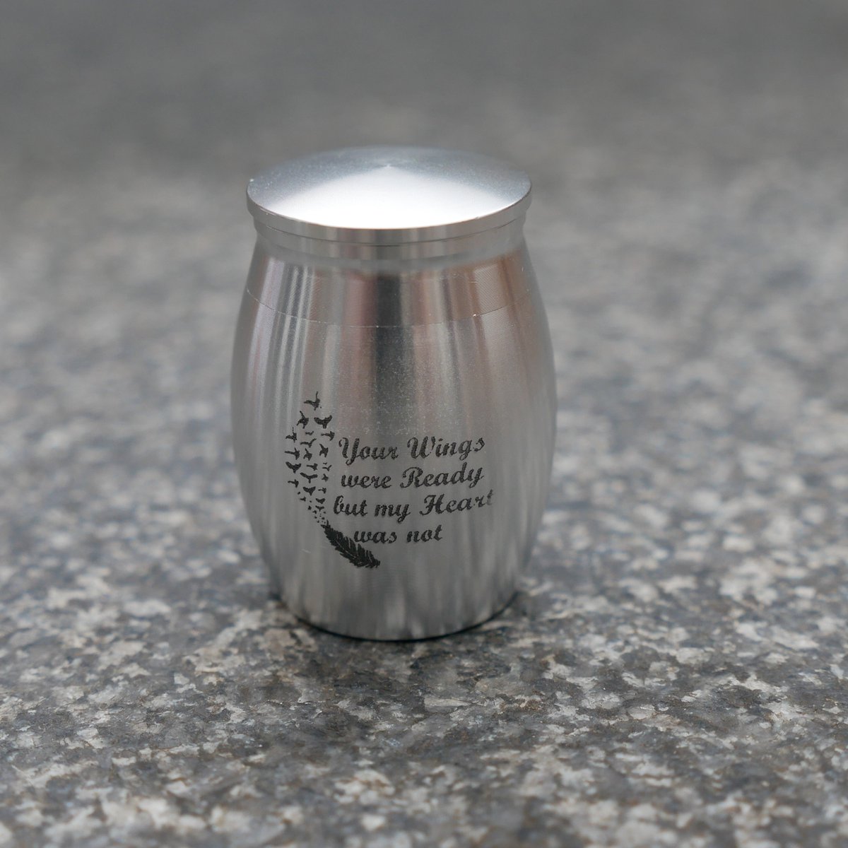 Mini urn - Zilver - Met tekst 'Wings' - Urn voor as - (Urn) | bol