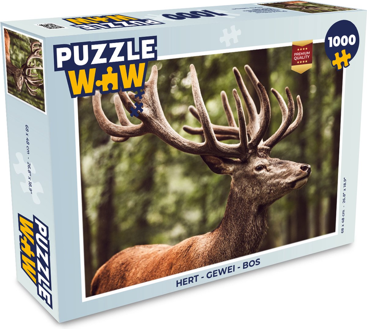 Puzzel Hert - Natuur - Gewei - Bos - Dieren - Legpuzzel - Puzzel 1000 ...