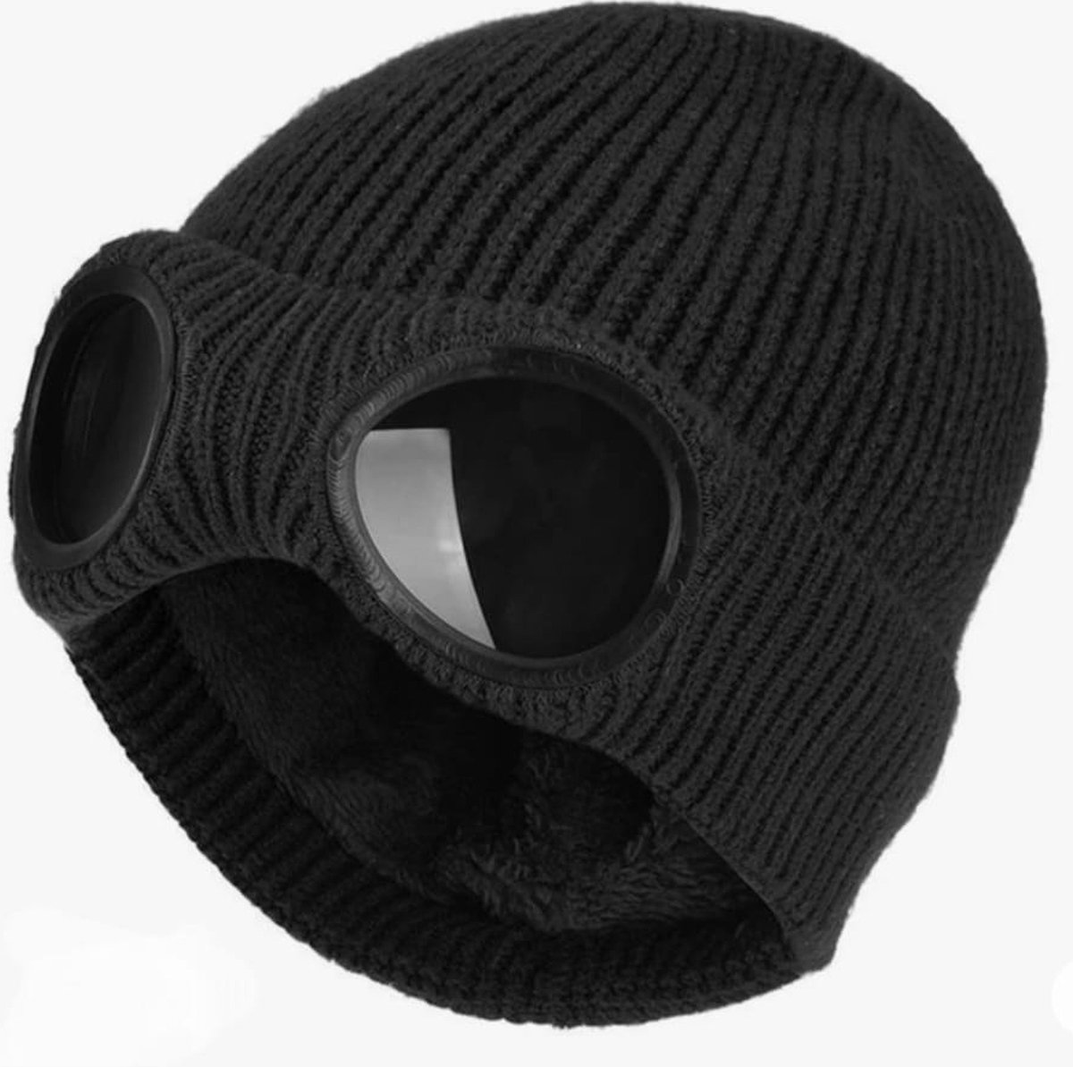 Muts met Bril - Zwarte Muts - Warme winter muts - Bril Muts - Winter ...