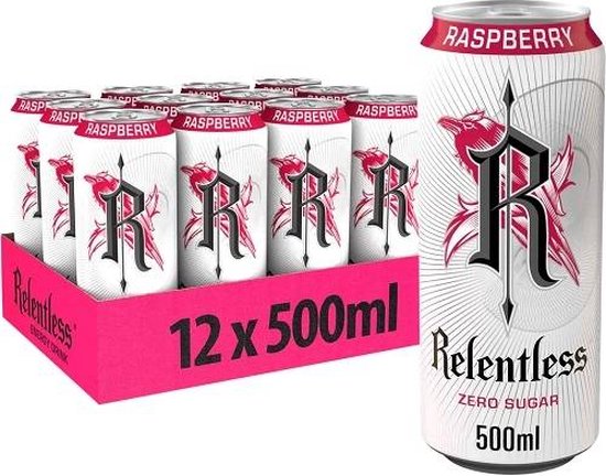 Relentless Energy Zero Sugar 12x 500ml Raspberry | bol.com