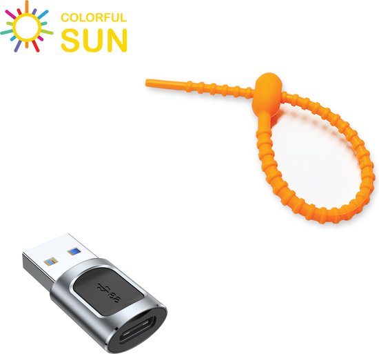 Colorful Sun® USB-A naar USB-C adapter - USB A to USB C - 1 stuk ...