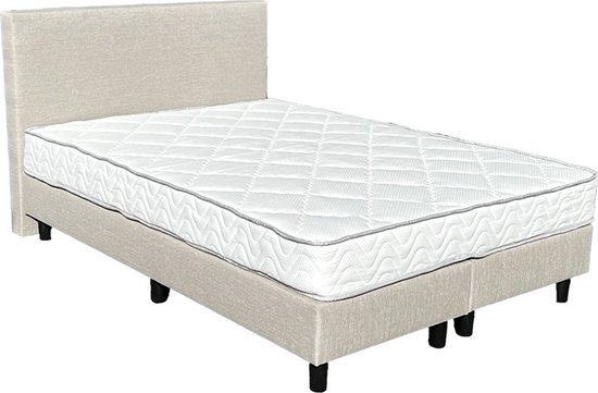 Complete boxspring Royal Super Deluxe - Beige - 140x200 cm - Incl ...
