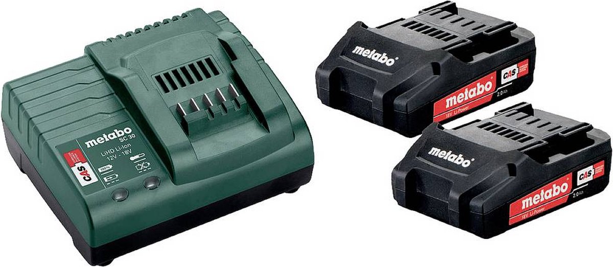 Metabo Basic-Set 2 x 2.0 Ah 685161000 Gereedschapsaccu 2.0 Ah Li-ion ...
