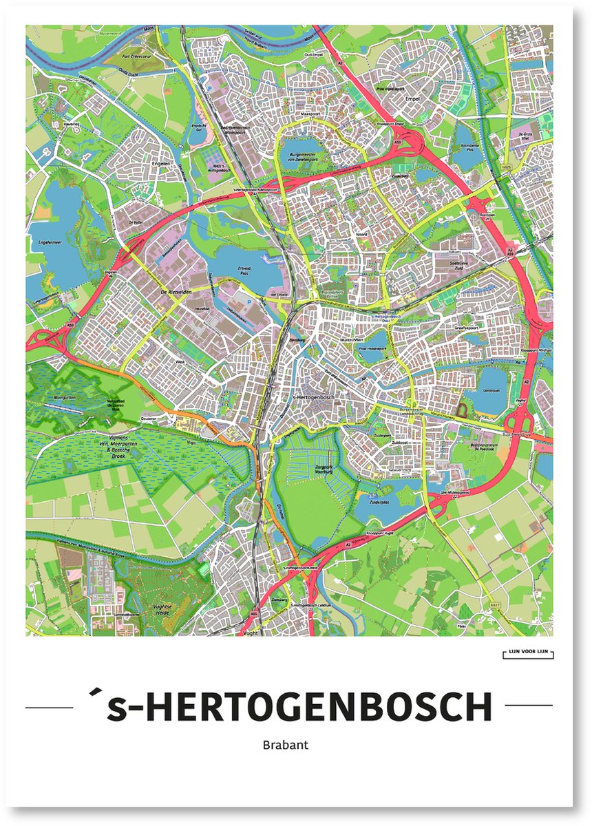 Stadskaart - 's-Hertogenbosch - plattegrond - A4 - Dibond - in reliëf | bol