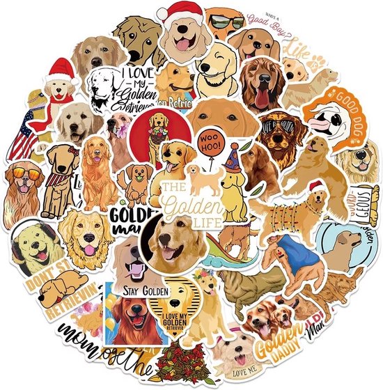 Golden Retriever Stickers 50 Stuks | Honden Stickers | Grappige Stickers | Golden... | bol