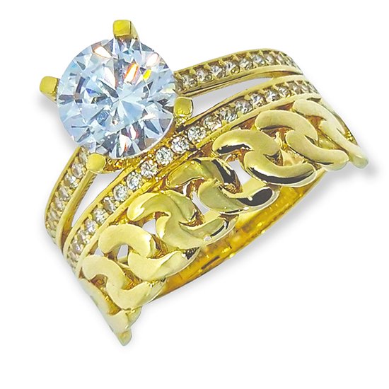 Gouden damesring gourmet zirkonia 14 karaats | bol.com