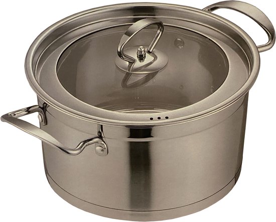 Kookkunst Holland RVS braadpan/kookpan met glazen deksel - inductie - Ø ...