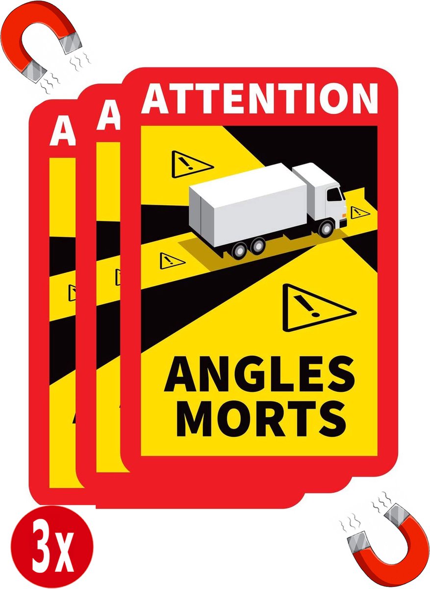 Dode hoek magneet sticker Frankrijk - vrachtwagen - camper | Angles ...