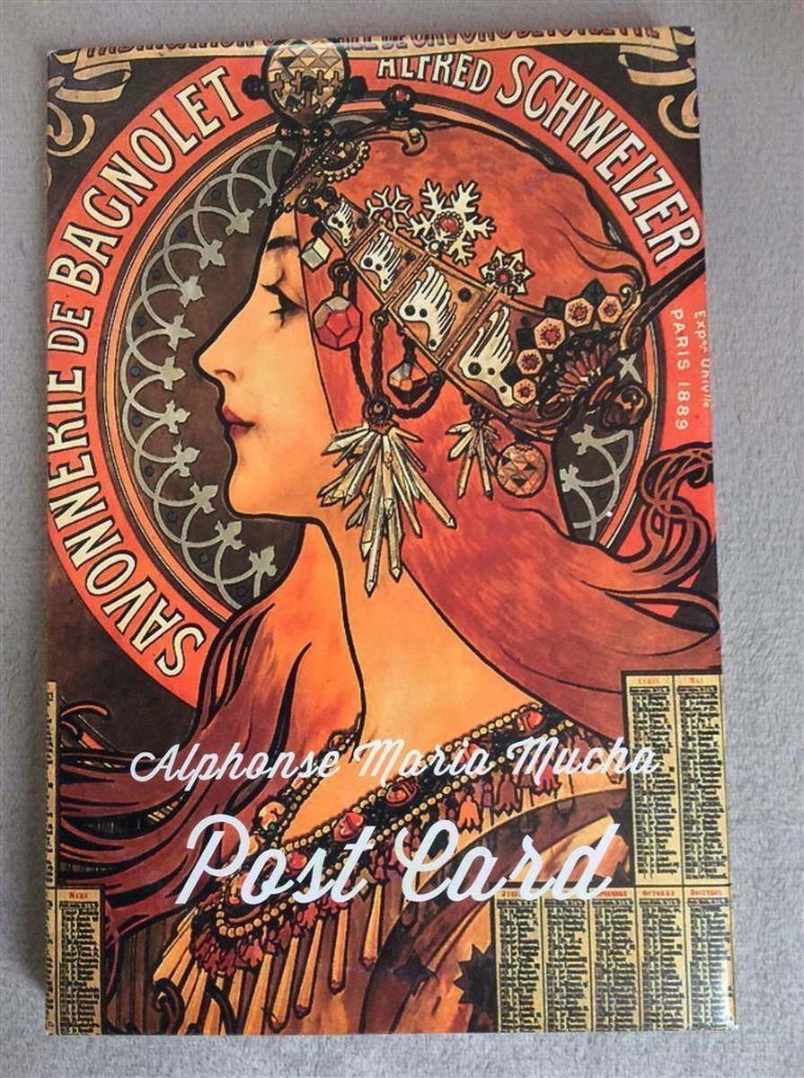 Art - Postkaarten Alphonse Maria Mucha, 16 kaarten (art, cards, kunst ...