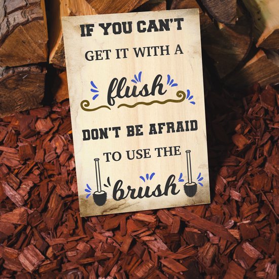 Spreukbord - Brush - Toilet WC - Hout - Vintage - Grappig - Humor ...