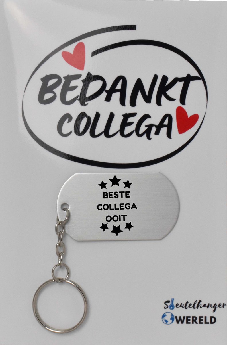 Beste collega ooit Sleutelhanger inclusief kaart - collega cadeau ...
