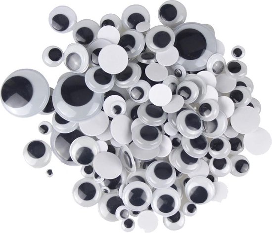 Googly Eyes - 200 stuks 6mm - Zelfklevend - Plakoogjes - Wiebelogen groot en klein -... | bol