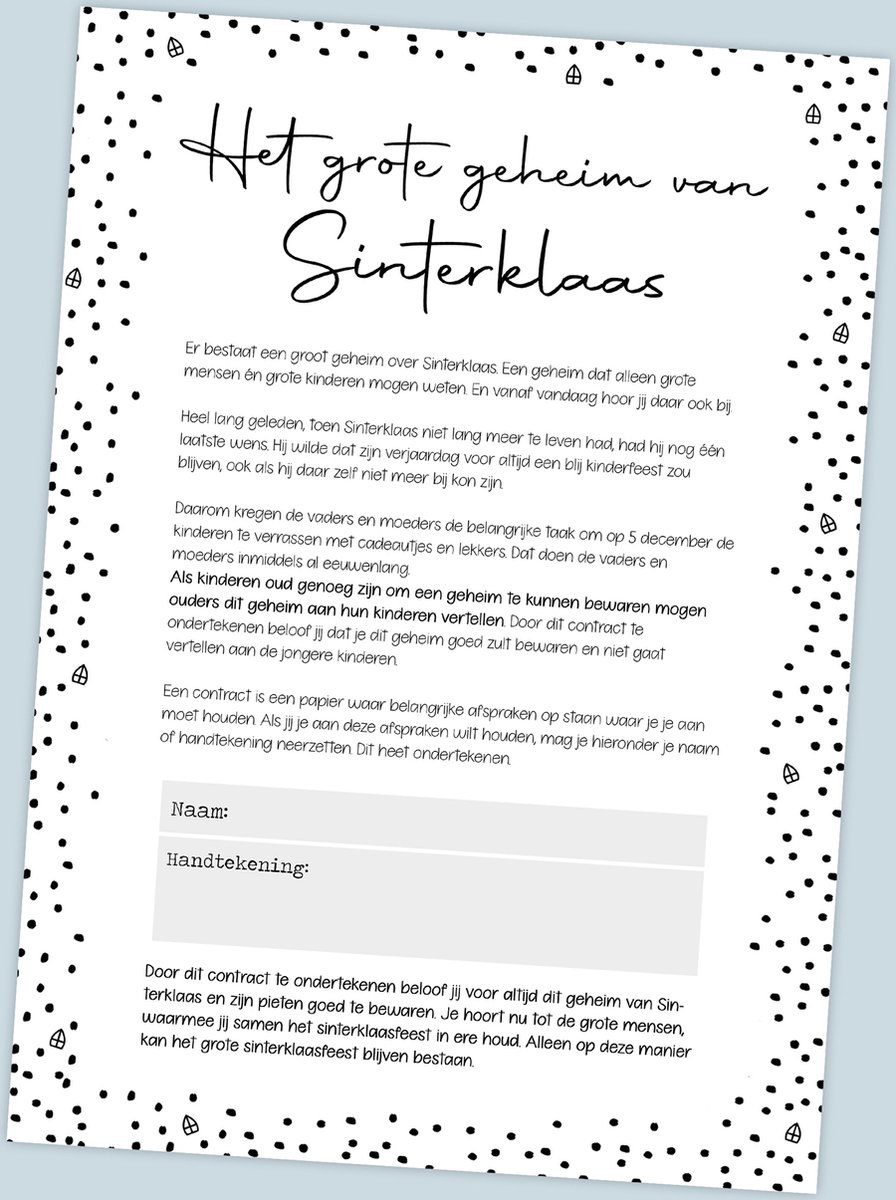 Het grote geheim van Sinterklaas - Sinterklaas contract - 5 December ...
