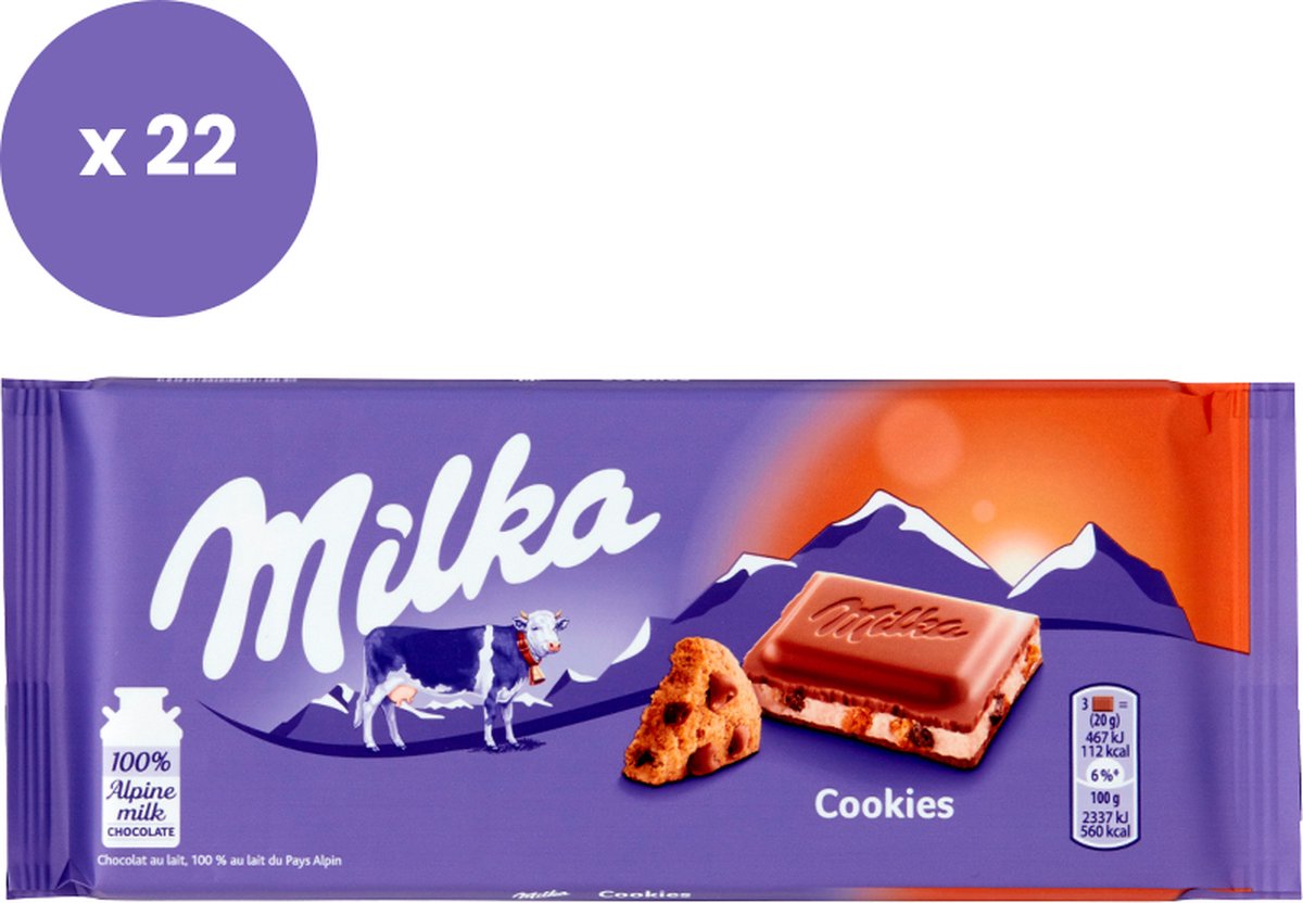 Milka tablet melkchocolade met cookies vulling - 100g x 10 | bol.com