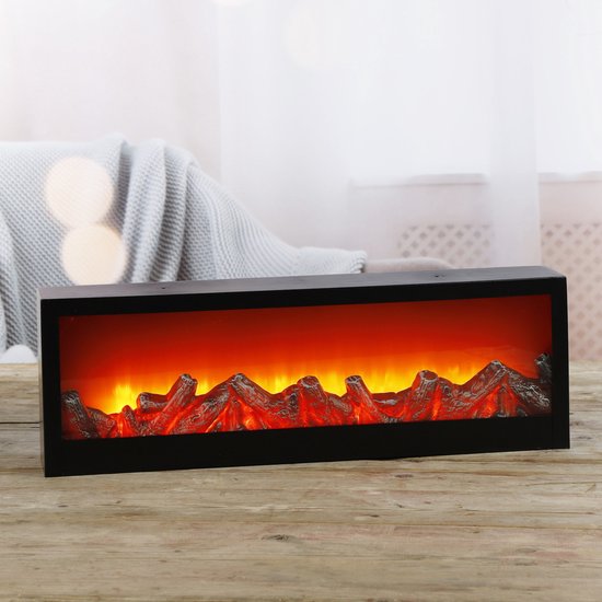 LED Sfeerhaard - Open haard met vuursimulatie - 60 x 10 x 20 cm | bol