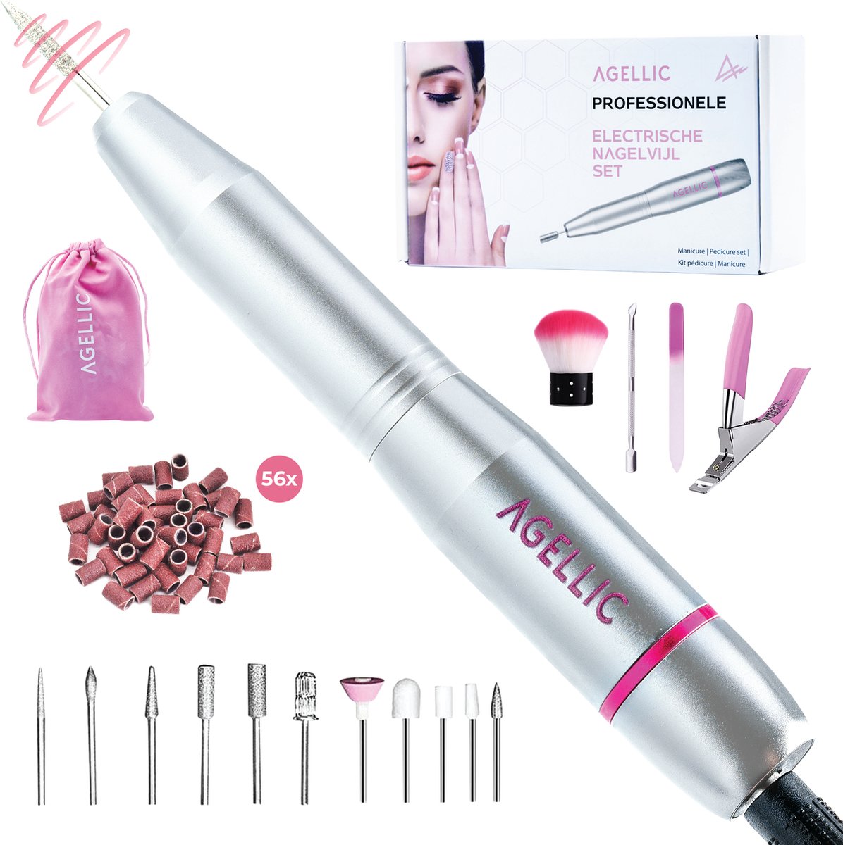 Agellic® Nagelvijl – Pedicureset electrisch - Elektrische nagelvijl ...