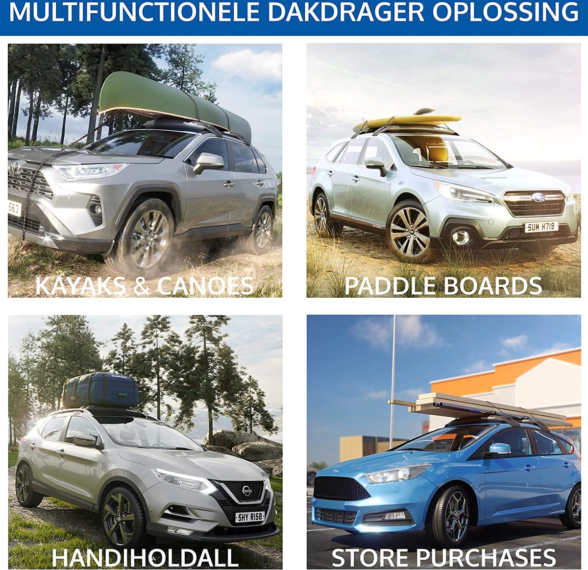 HandiRack Universeel Auto Dakrek - Quick Fit Zwaar Uitgevoerd ...