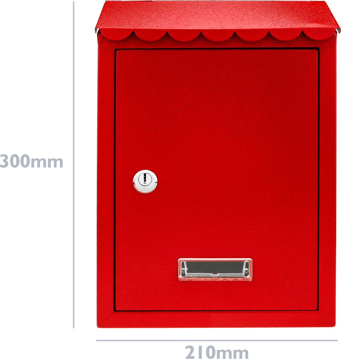 PrimeMatik - Metalen brievenbus voor brieven en post van rode kleur 210 ...