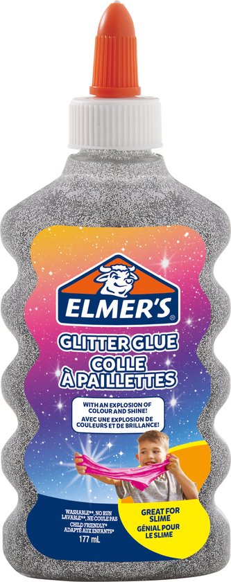 Elmer's PVA glitterlijm | zilver | 177 ml | uitwasbaar en ...