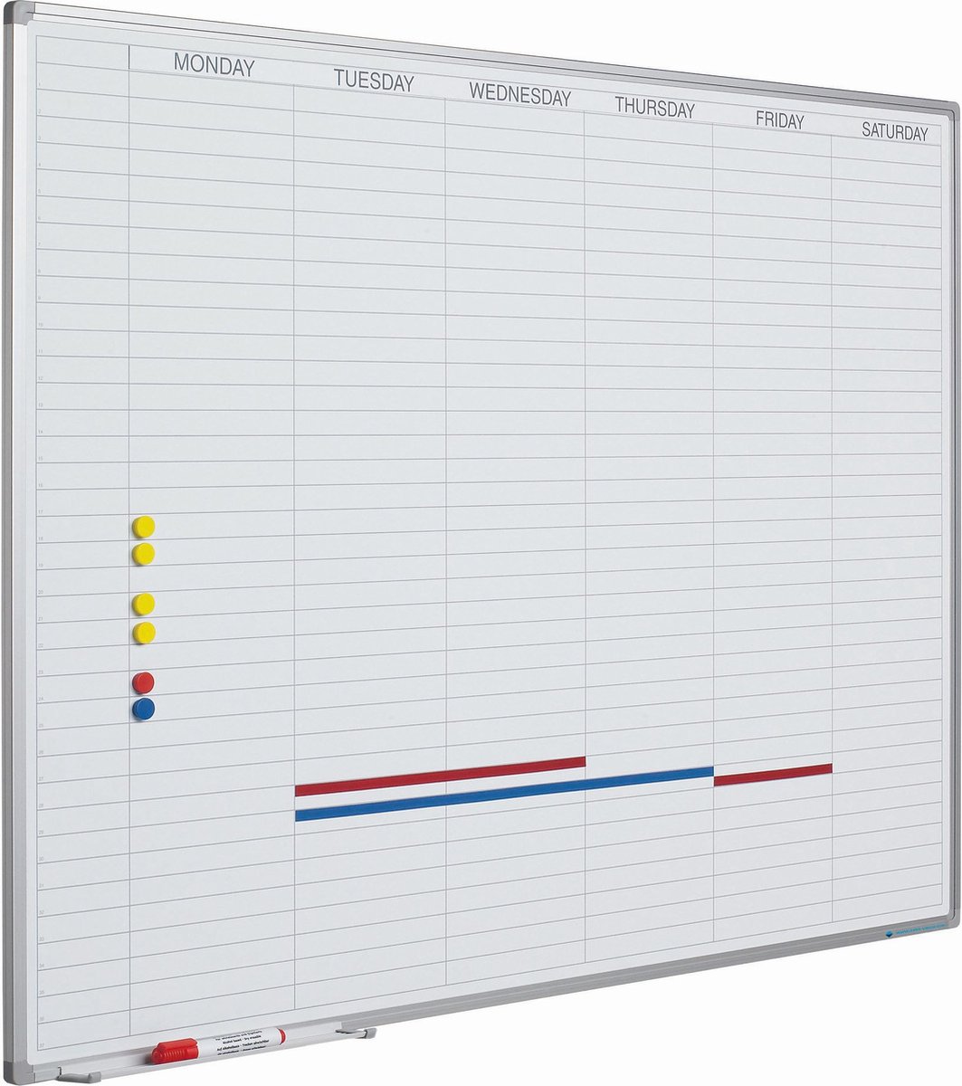 Whiteboard Deluxe - Geëmailleerd staal - Weekplanner - Maandplanner ...