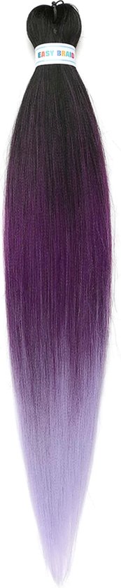 Vlecht haar - Donkerpaars overloop lila | bol.com