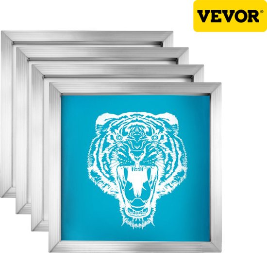 Vevor Zeefdrukraam - Zeefdruk Frame - Zeefdruk Set - 4 Stuks - 50 x 50 ...