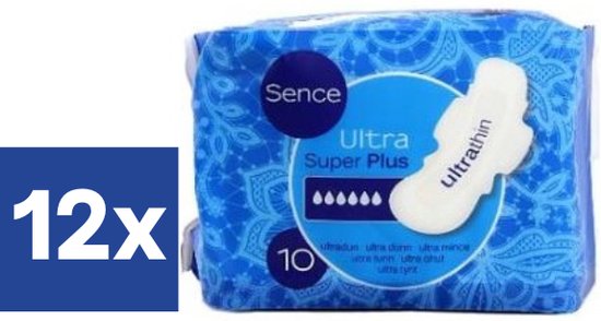 Sence Ultra Super Plus Maandverband – 12 x 10 stuks | bol Sence Ultra Super Plus Maandverband – 12 x 10 stuks | bol