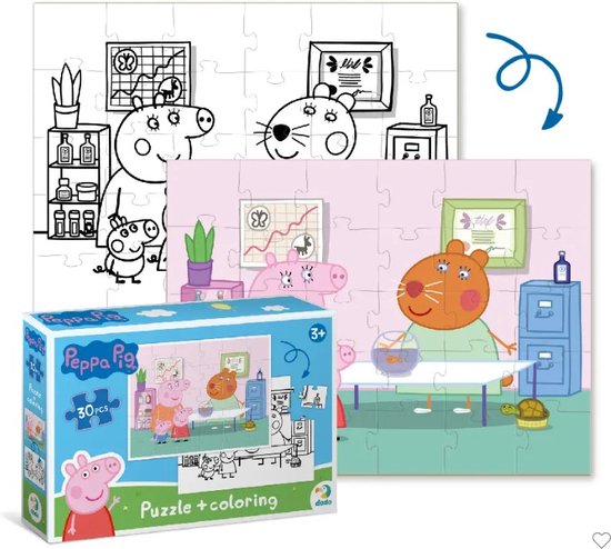 DODO Toys - Peppa Pig Puzzel 2-in-1 - 30 stukjes - 20x27 cm - Peppa Pig ...