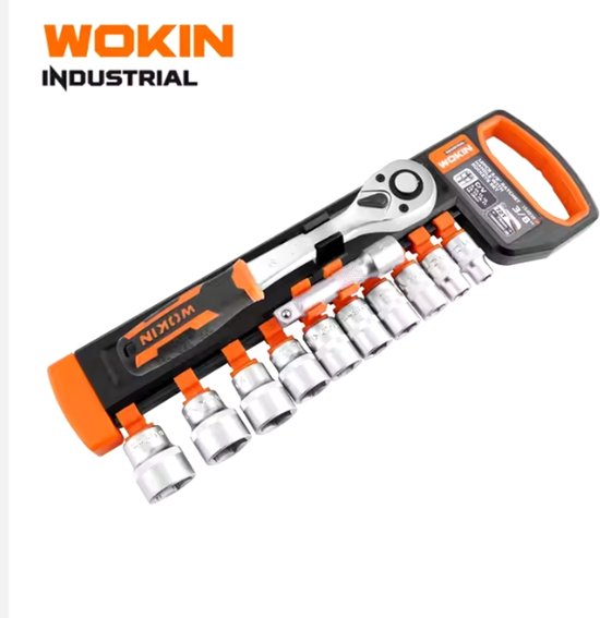 WOKIN 12-delig 3/8" dopsleutel set met ratel industrieel | bol