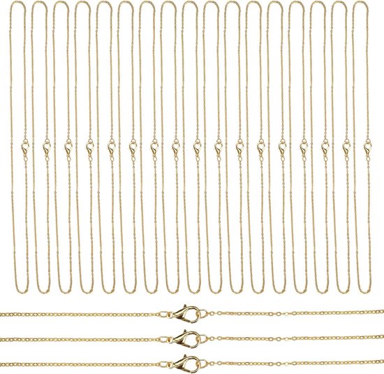 20 Pieces Gold Link Chains - 45 cm Per Meter DIY Necklace Jewelry ...