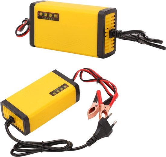 12V slimme batterijlader met LCD-scherm voor auto grasmaaier motorfiets ...