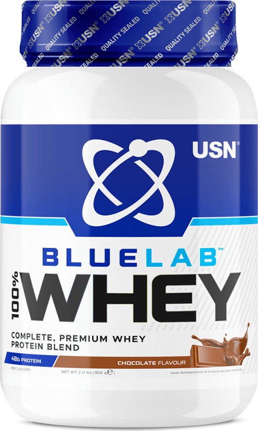 USN Blue Lab Whey (908g) Chocolate - Eiwitten - Wei-eiwit Mix | bol