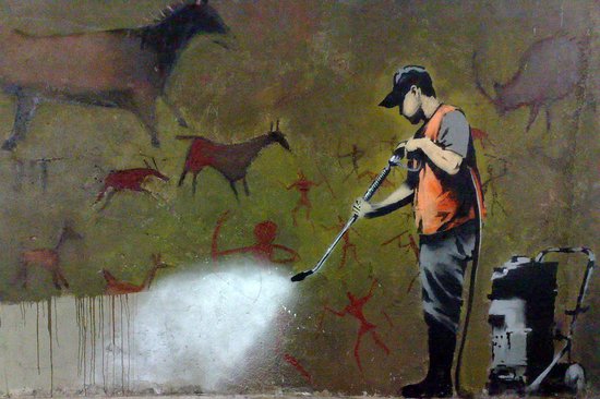 Banksy graffity cleaner-180x120cm-aluminium | bol